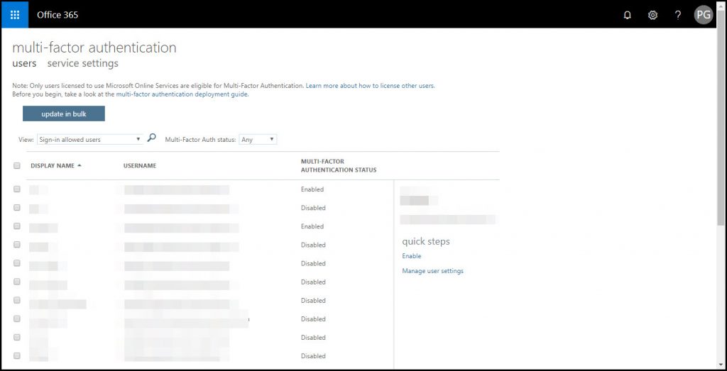 Multifactor Authentication – Enable & Manage MFA Service In Office 365
